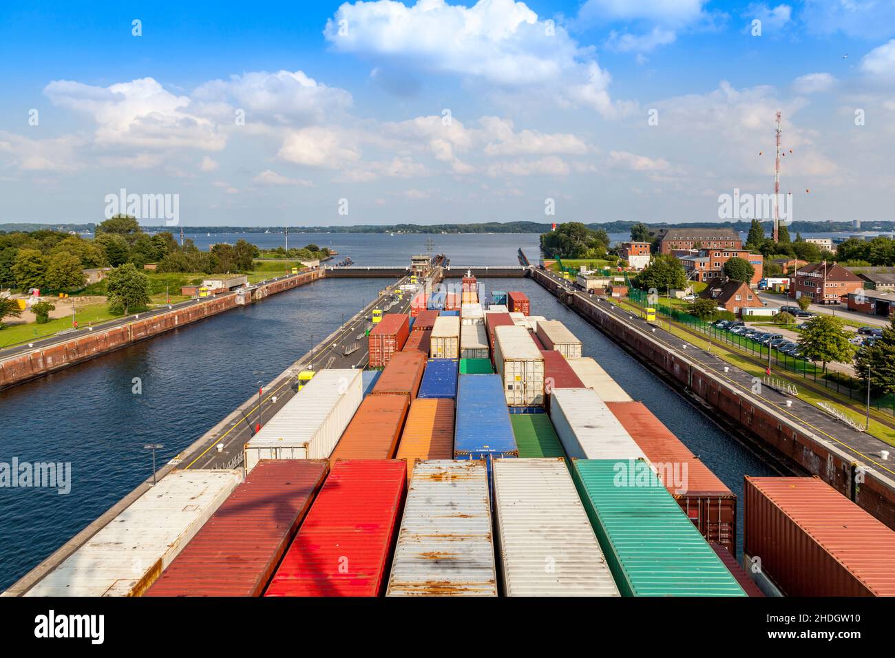 container ship, kiel canal, container ships, kiel canals Stock Photo ...