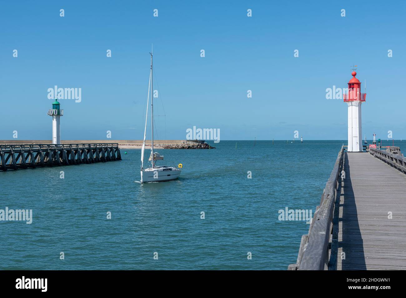 Sailboats at the port entrance hi-res stock photography and images - Alamy