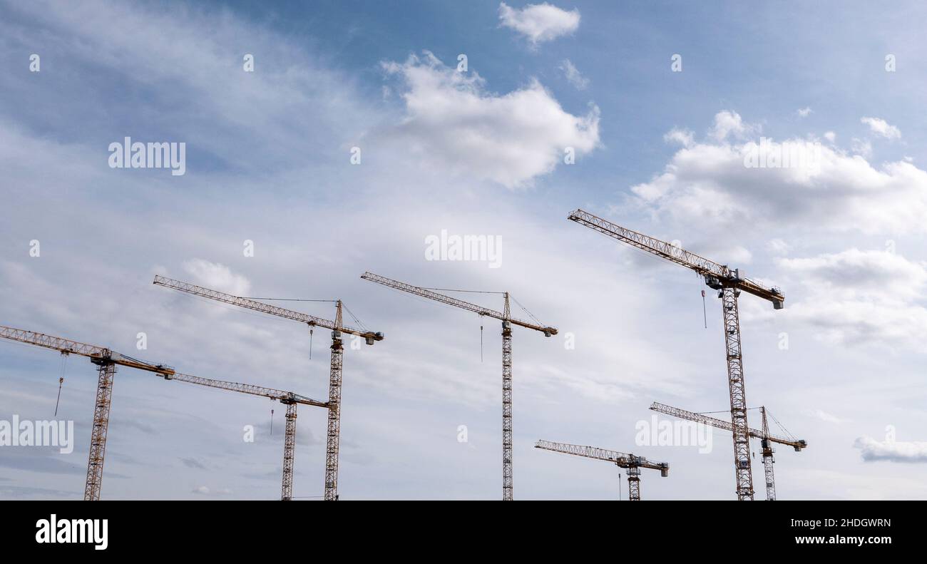crane, construction, superstructure, cranes, constructions ...