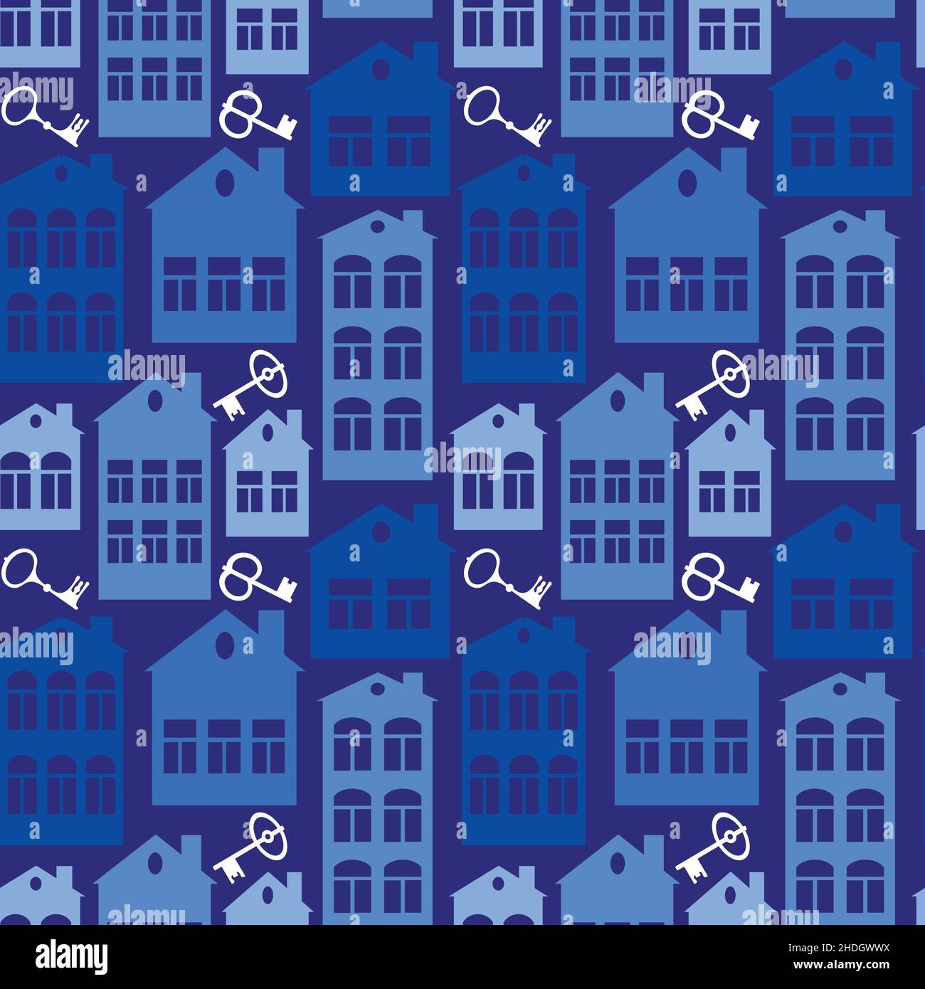 Seamless pattern on a square background on the theme of real estate ...
