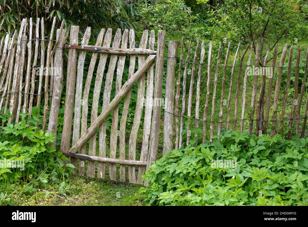 Wooden picket fence slat slats hi-res stock photography and images - Alamy