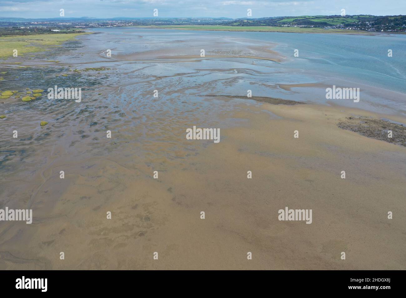 Aerial Photograph of Llangennech Marshland and River Loughor Stock ...