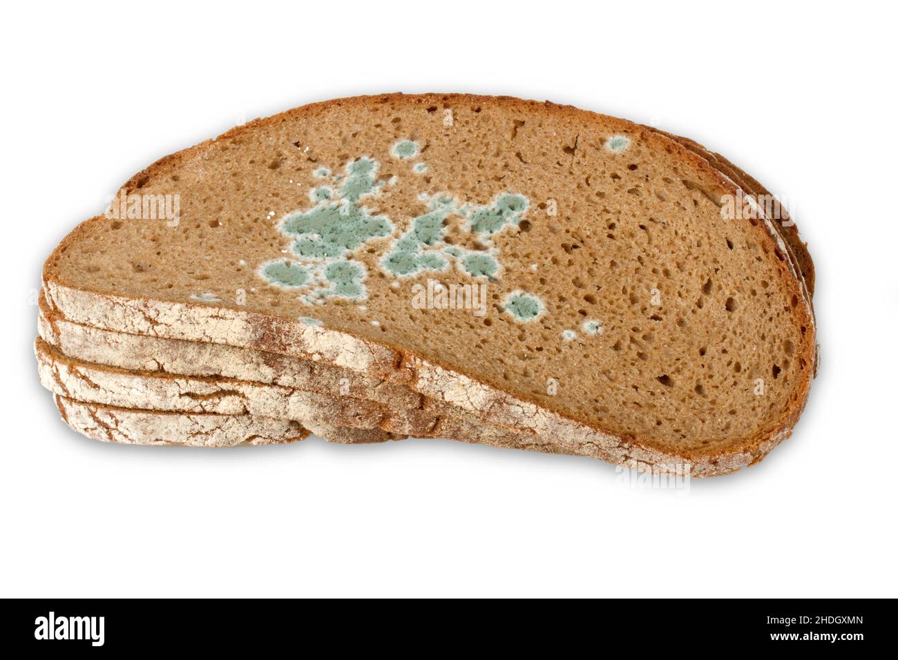 Moldy bread isolated on white Cut Out Stock Images & Pictures - Alamy