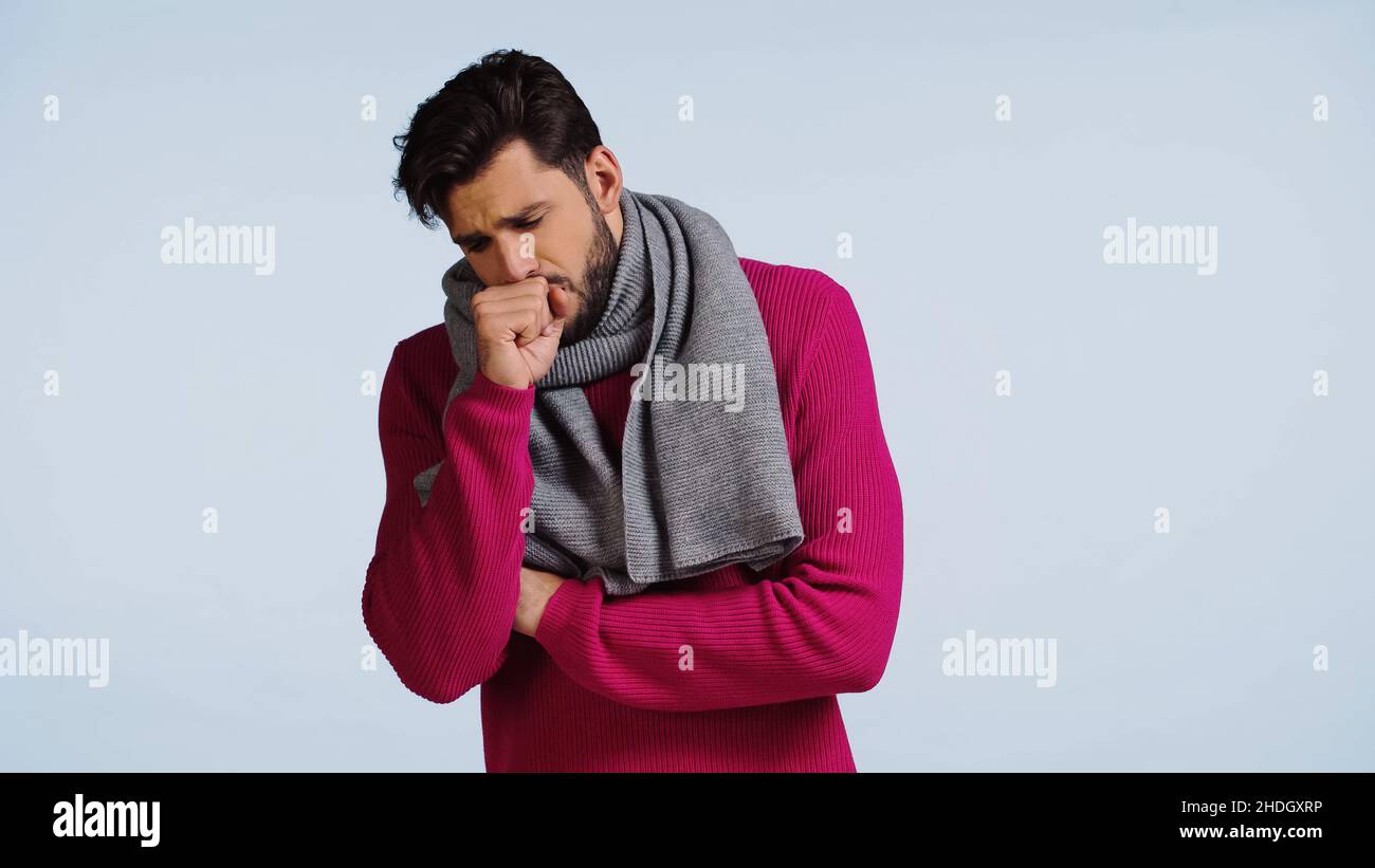 Sick young man coughing in hi-res stock photography and images - Alamy