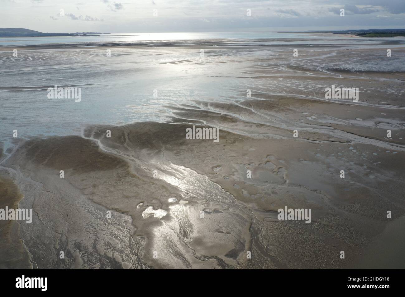 Aerial Photograph of Llangennech Marshland and River Loughor Stock ...