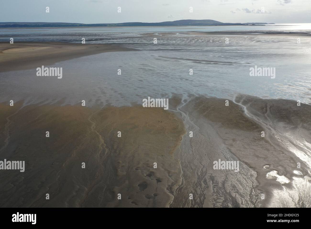 Aerial Photograph of Llangennech Marshland and River Loughor Stock ...