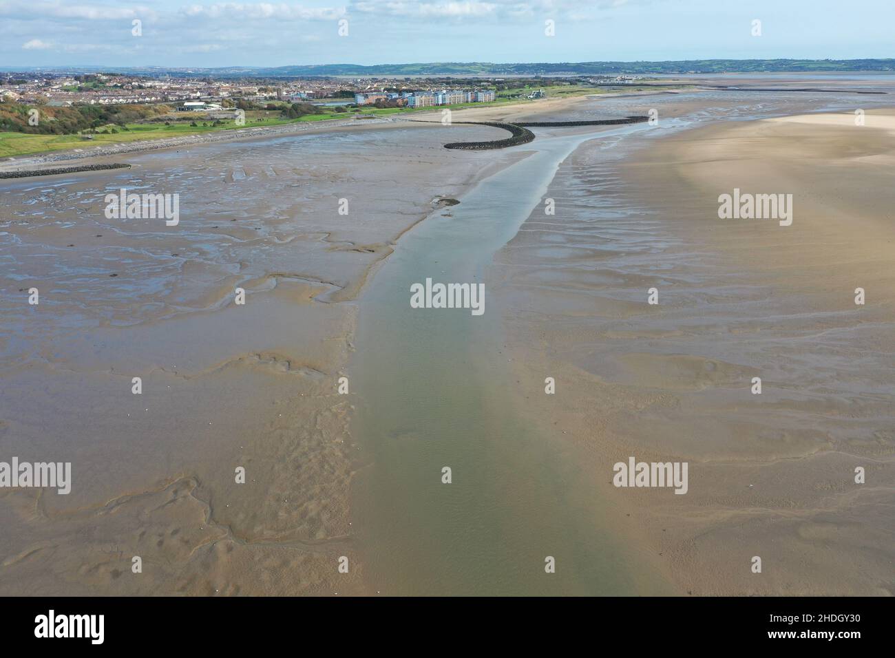 Aerial Photograph of Llangennech Marshland and River Loughor Stock ...