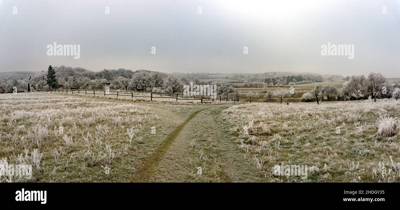 landscape, winter, frost, rime, landscapes, rural, rural scene, scene ...
