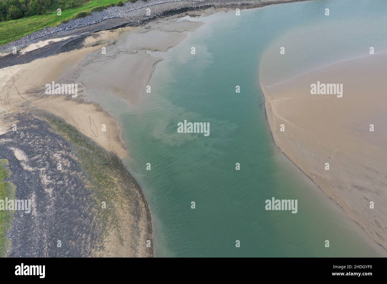 Aerial Photograph of Llangennech Marshland and River Loughor Stock ...