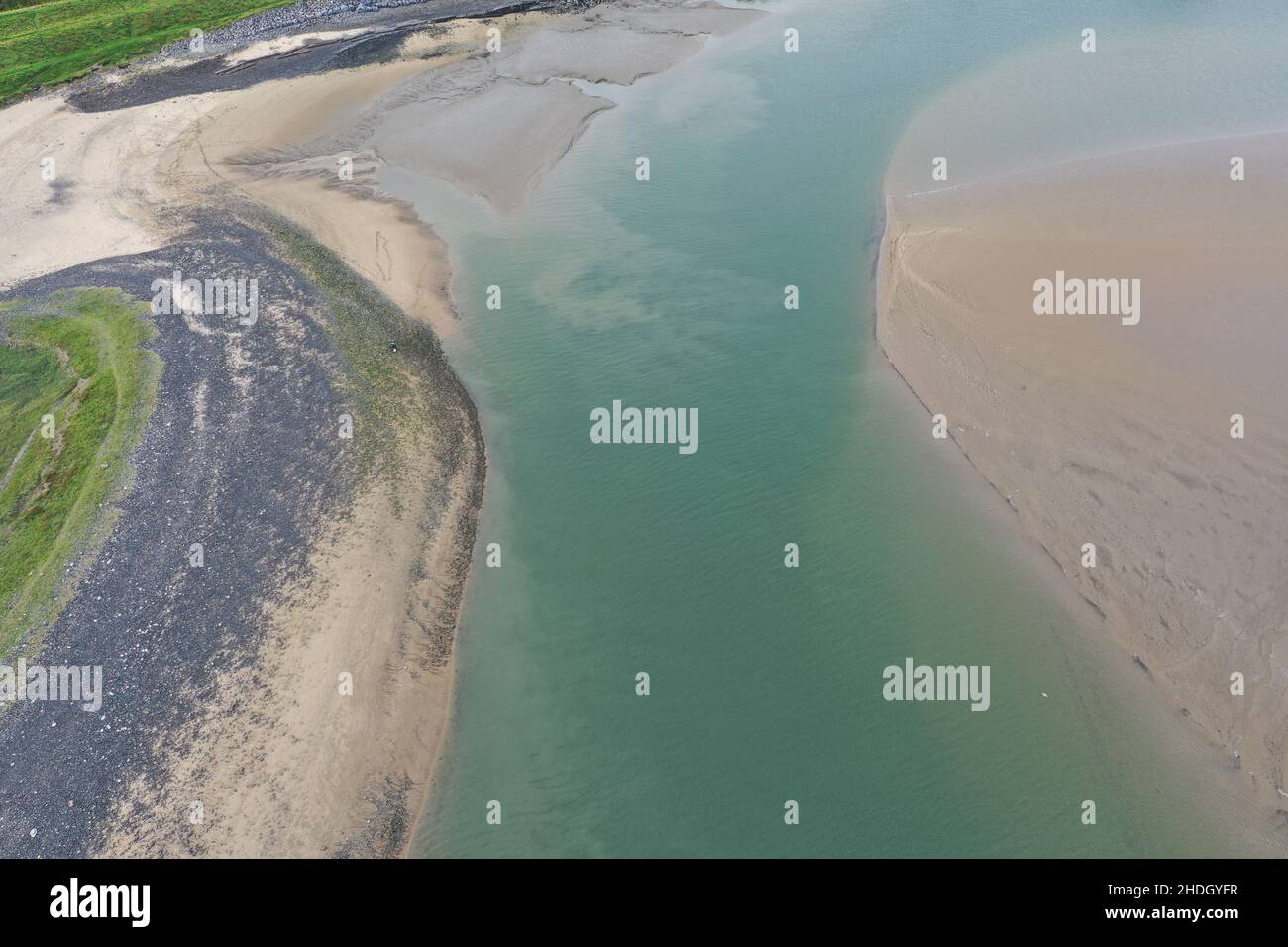 Aerial Photograph of Llangennech Marshland and River Loughor Stock ...