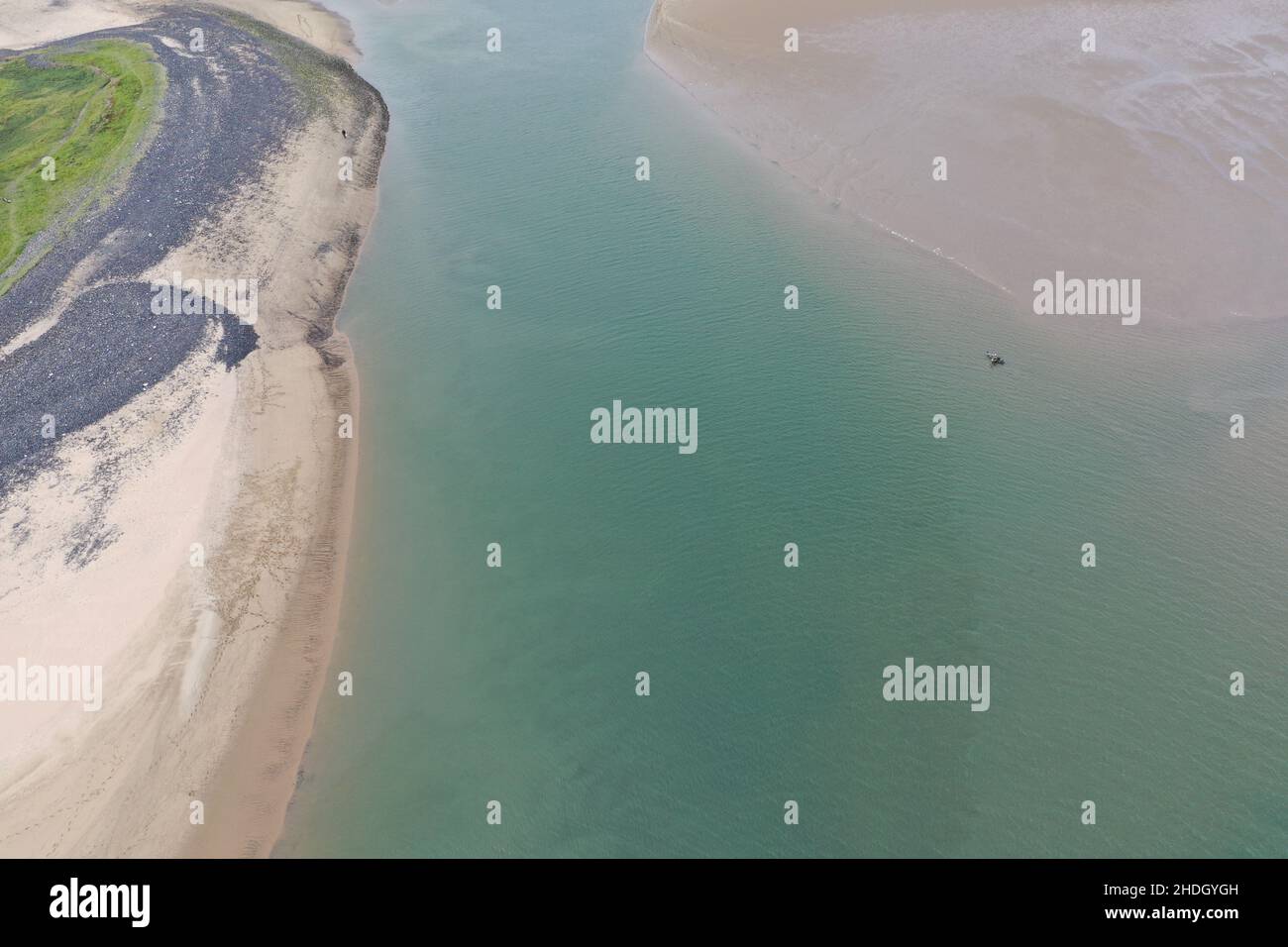 Aerial Photograph of Llangennech Marshland and River Loughor Stock ...