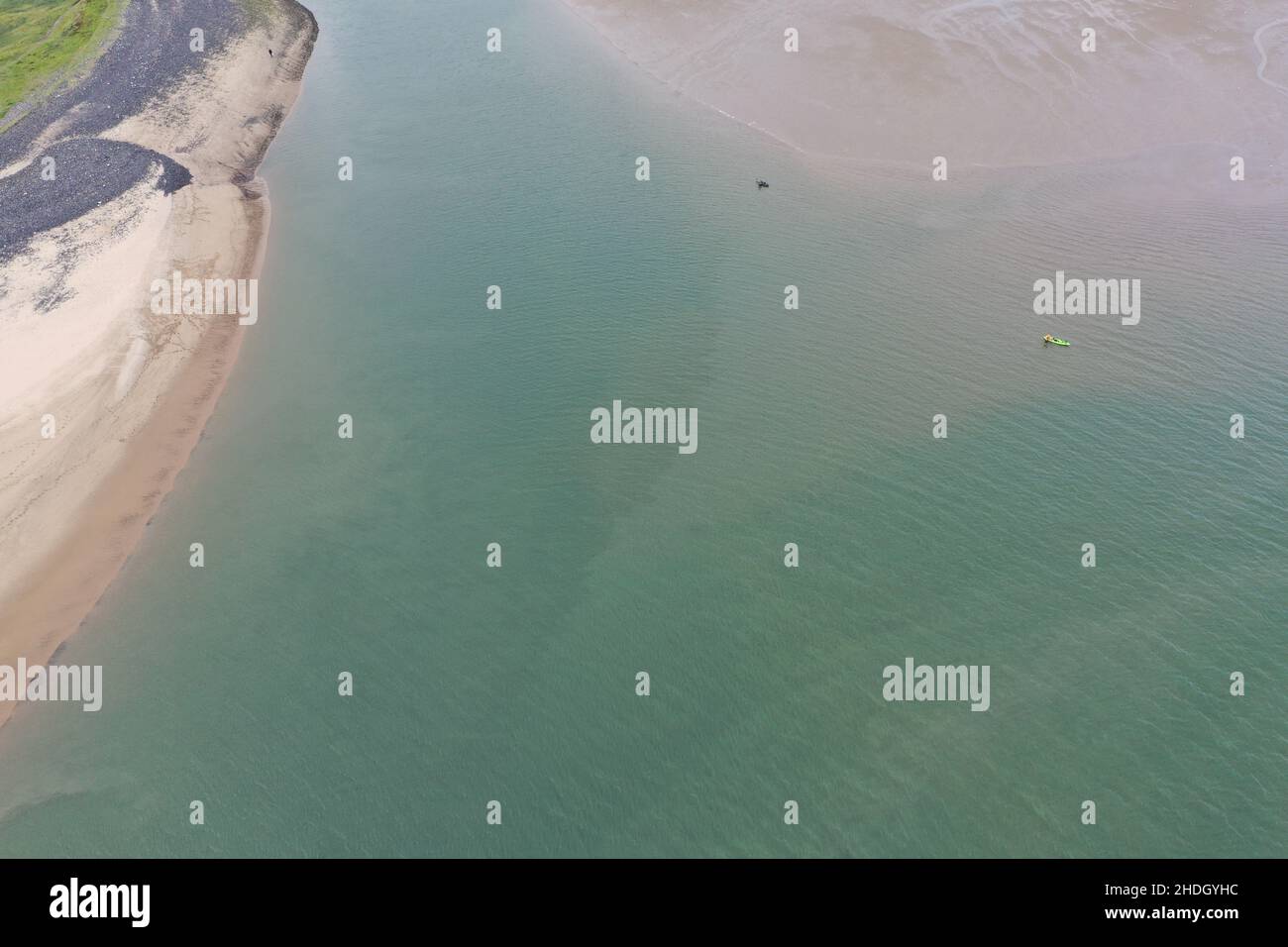 Aerial Photograph of Llangennech Marshland and River Loughor Stock ...