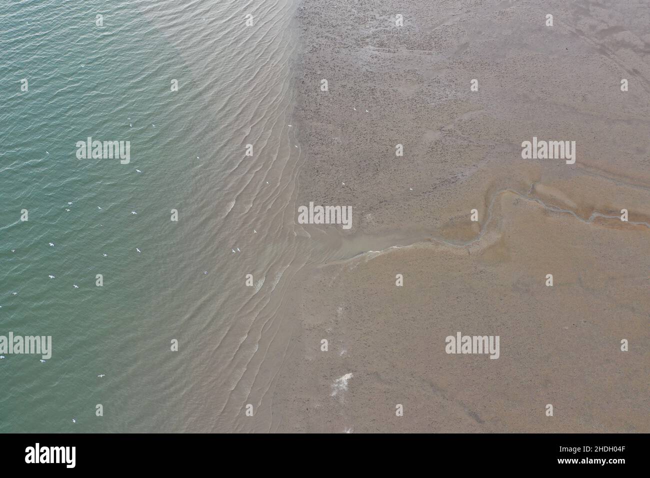 Aerial Photograph of Llangennech Marshland and River Loughor Stock ...