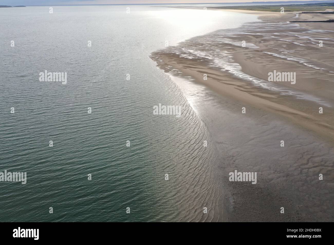 Aerial Photograph of Llangennech Marshland and River Loughor Stock ...