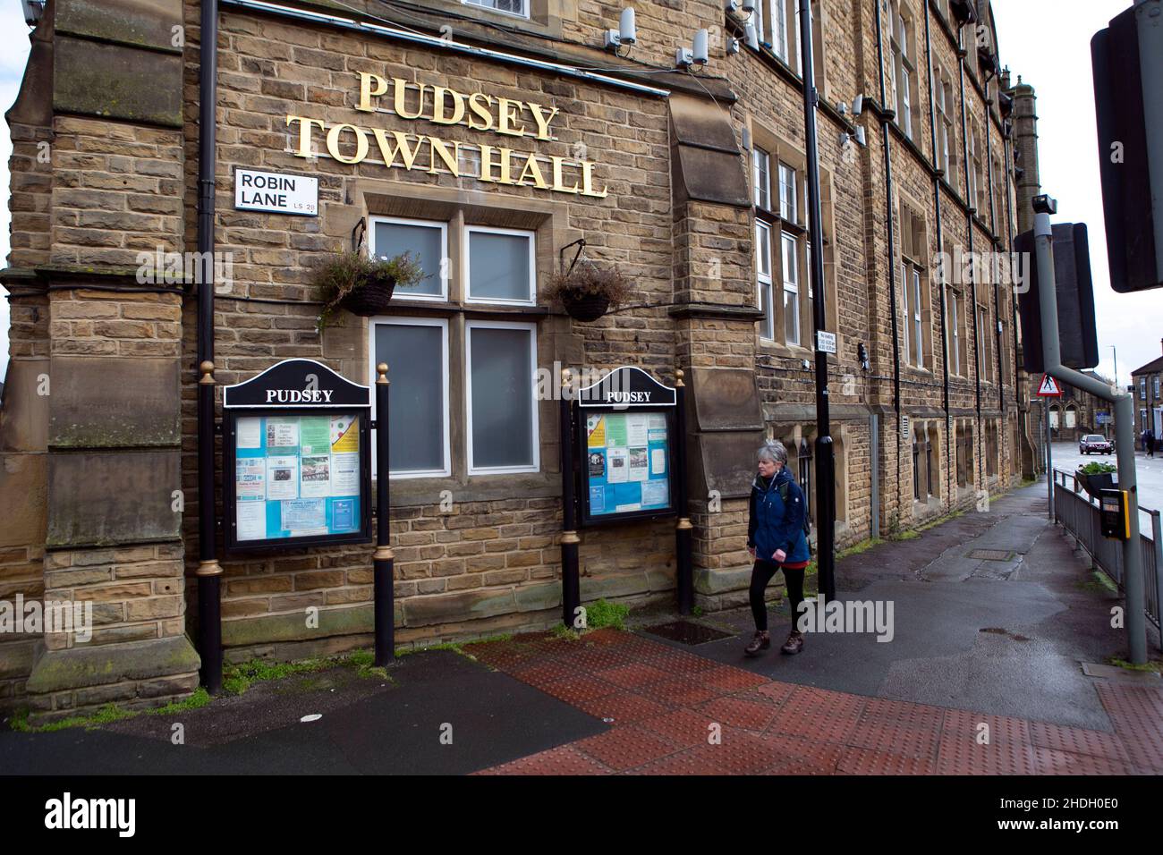 The Market town of Pudsey in West Yorkshire,England. Pudsey is located ...