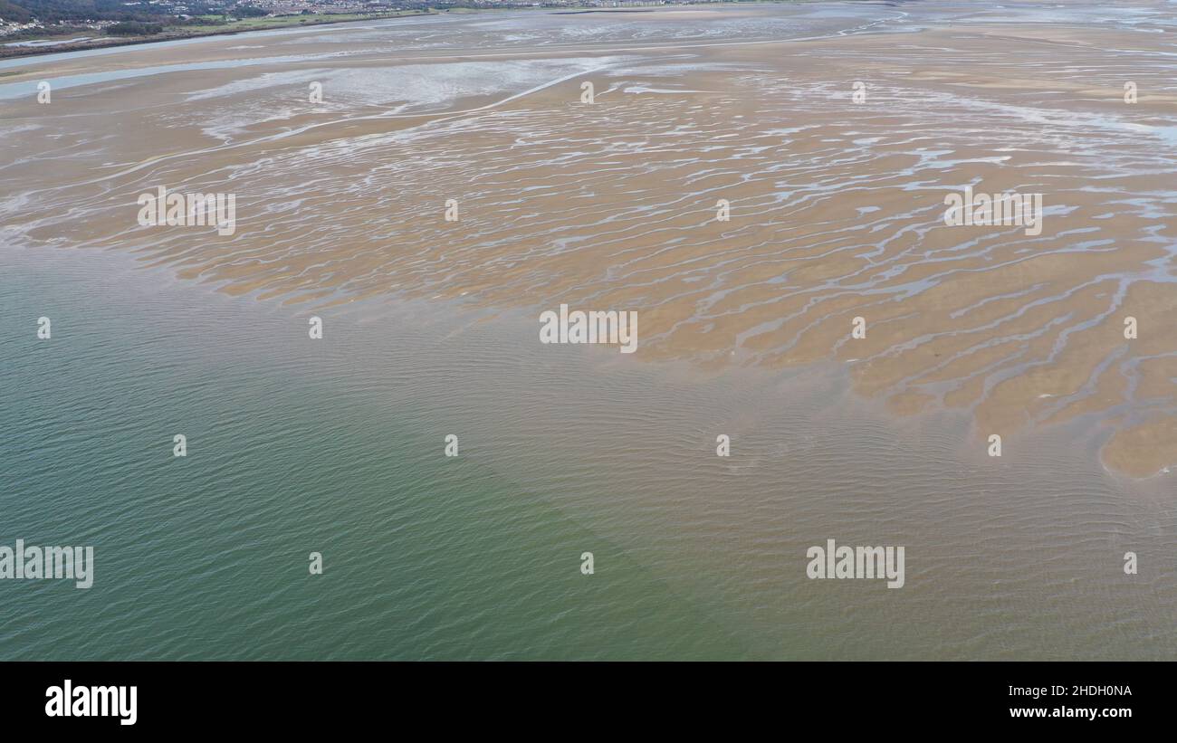 Aerial Photograph of Llangennech Marshland and River Loughor Stock ...