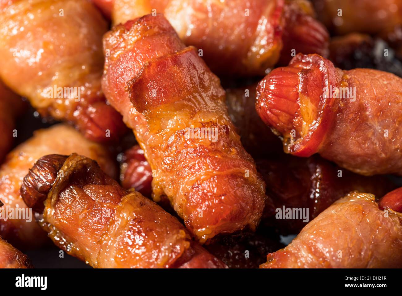 Homemade Bacon Pigs in a Blanket Served as an Appetizer Stock Photo - Alamy