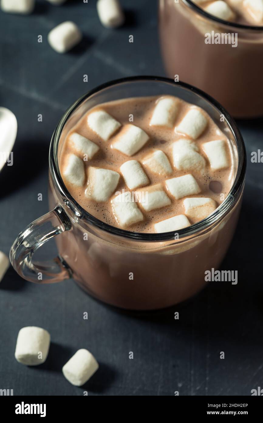 Warm Chocolate Hot Cocoa with Marshmallows in a Mug Stock Photo - Alamy