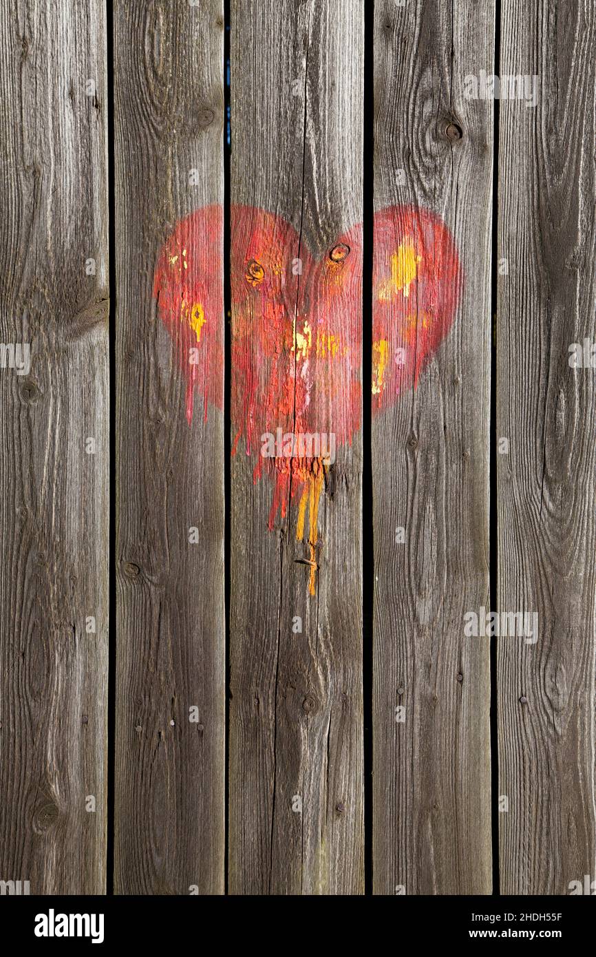 heart, wall boards, hearts, wall board Stock Photo - Alamy