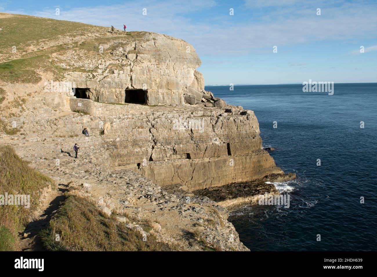 Cliffs at the Tilly Whim Caves, Durlston Country Park, Swanage, Isle of ...