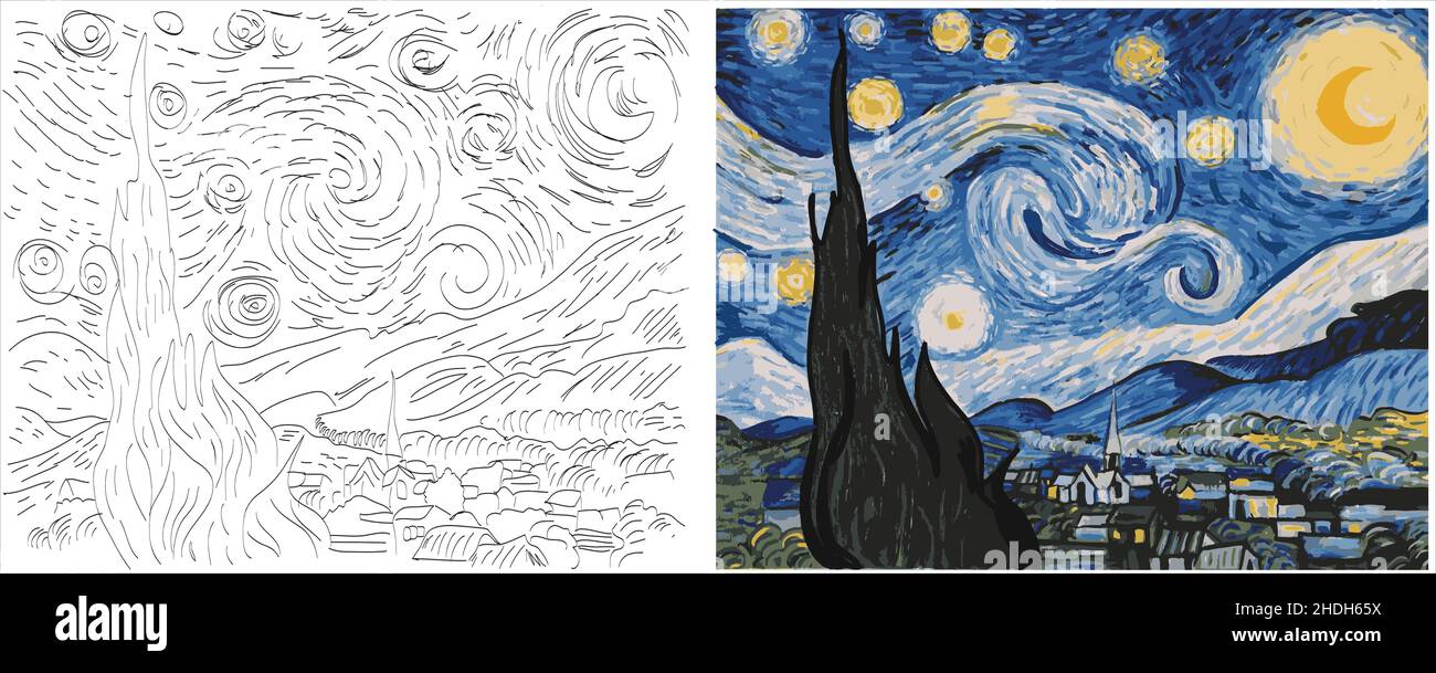 Vincent van gogh painting Stock Vector Images - Alamy
