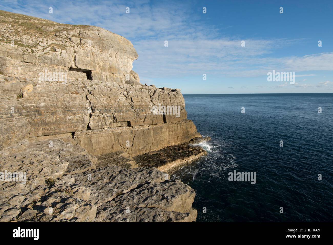 Cliffs at the Tilly Whim Caves, Durlston Country Park, Swanage, Isle of ...