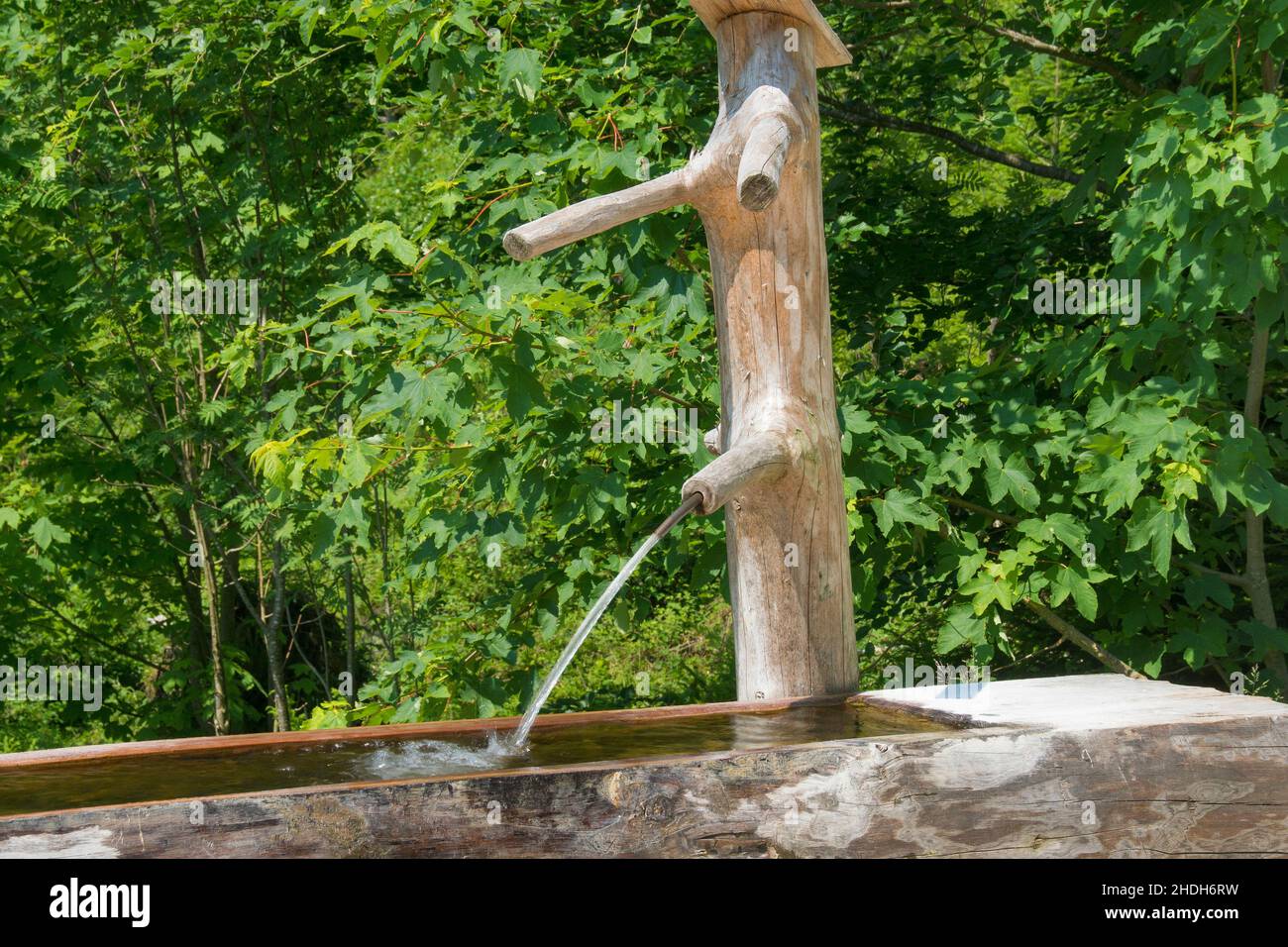 fountain, wood fountain, drinking trough, fountains, wood fountains ...