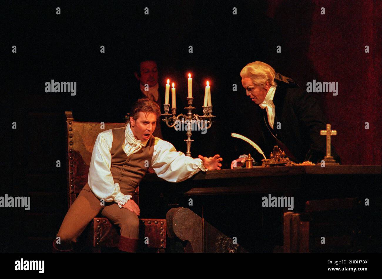Act 2 - l-r: Roberto Alagna (Mario Cavaradossi), Anthony Michaels-Moore ...