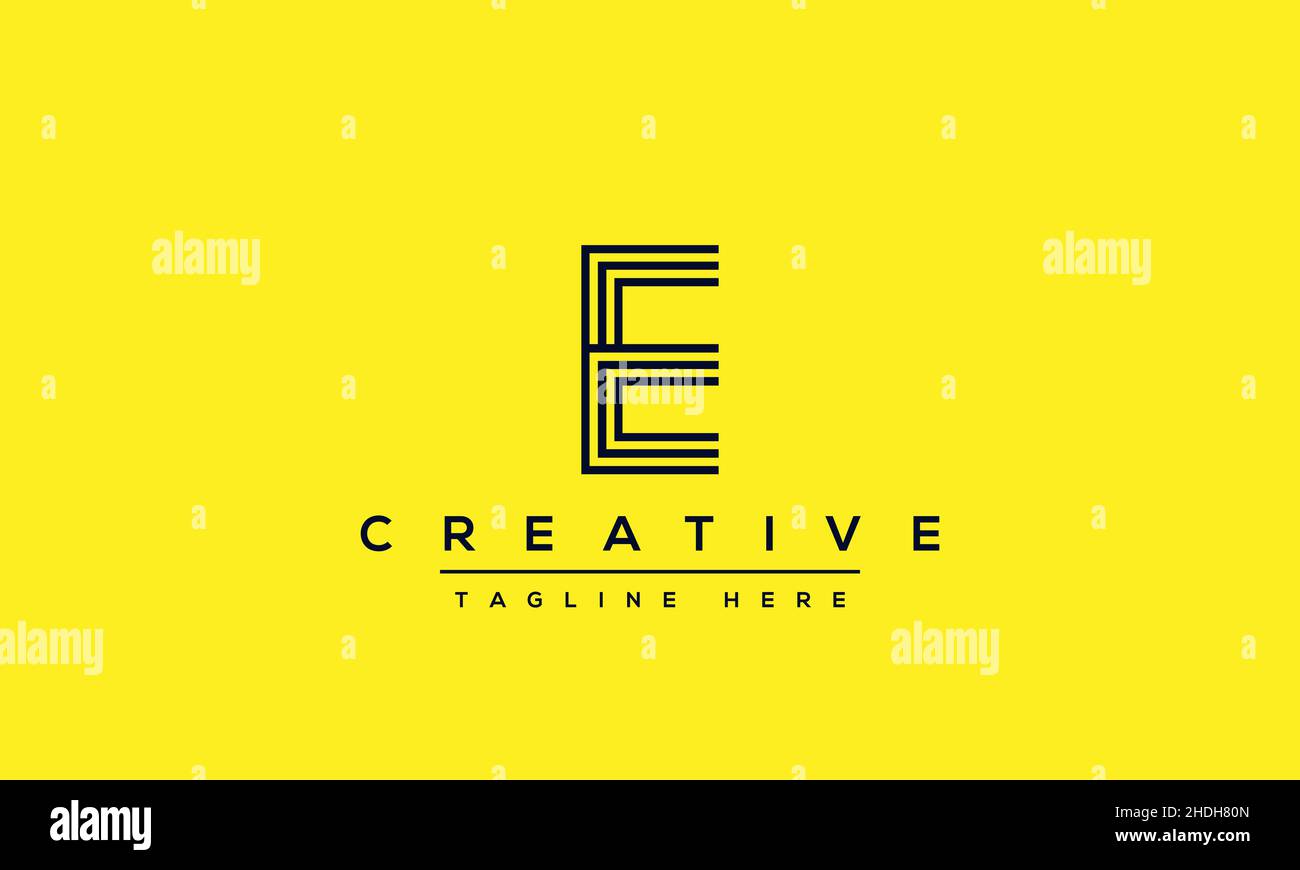 Modern unique creative letter E logo design, Minimalist E initial based ...