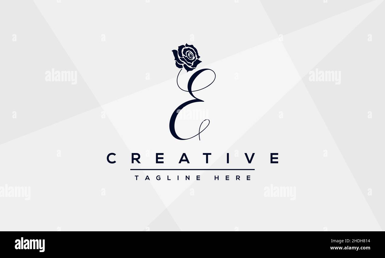 Modern unique creative letter E logo design, Minimalist E initial based ...