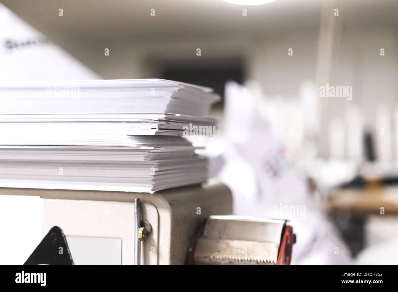 Printing house warehouse with paper. Working process, printing indutry ...