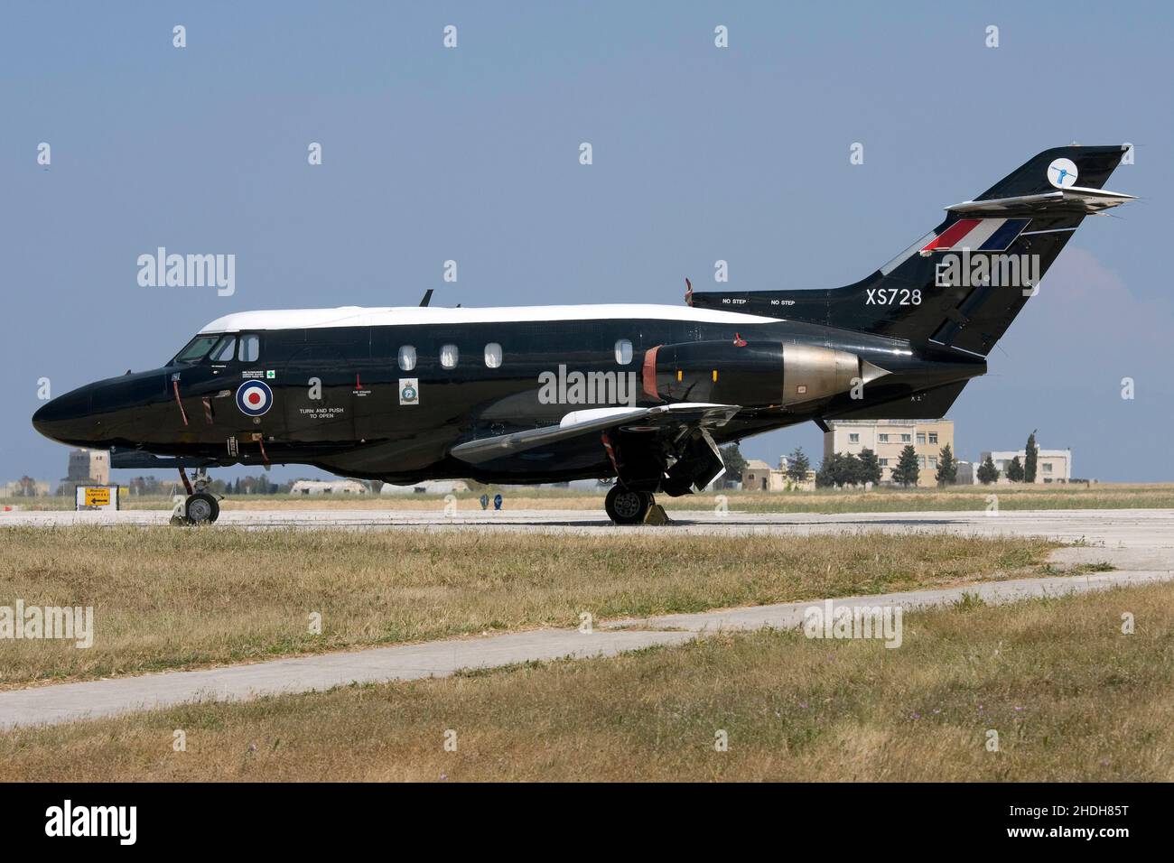 Royal Air Force Hawker Siddeley HS-125-2 (REG: HS728) Dominie T1 parked in apron 4, last visit ...