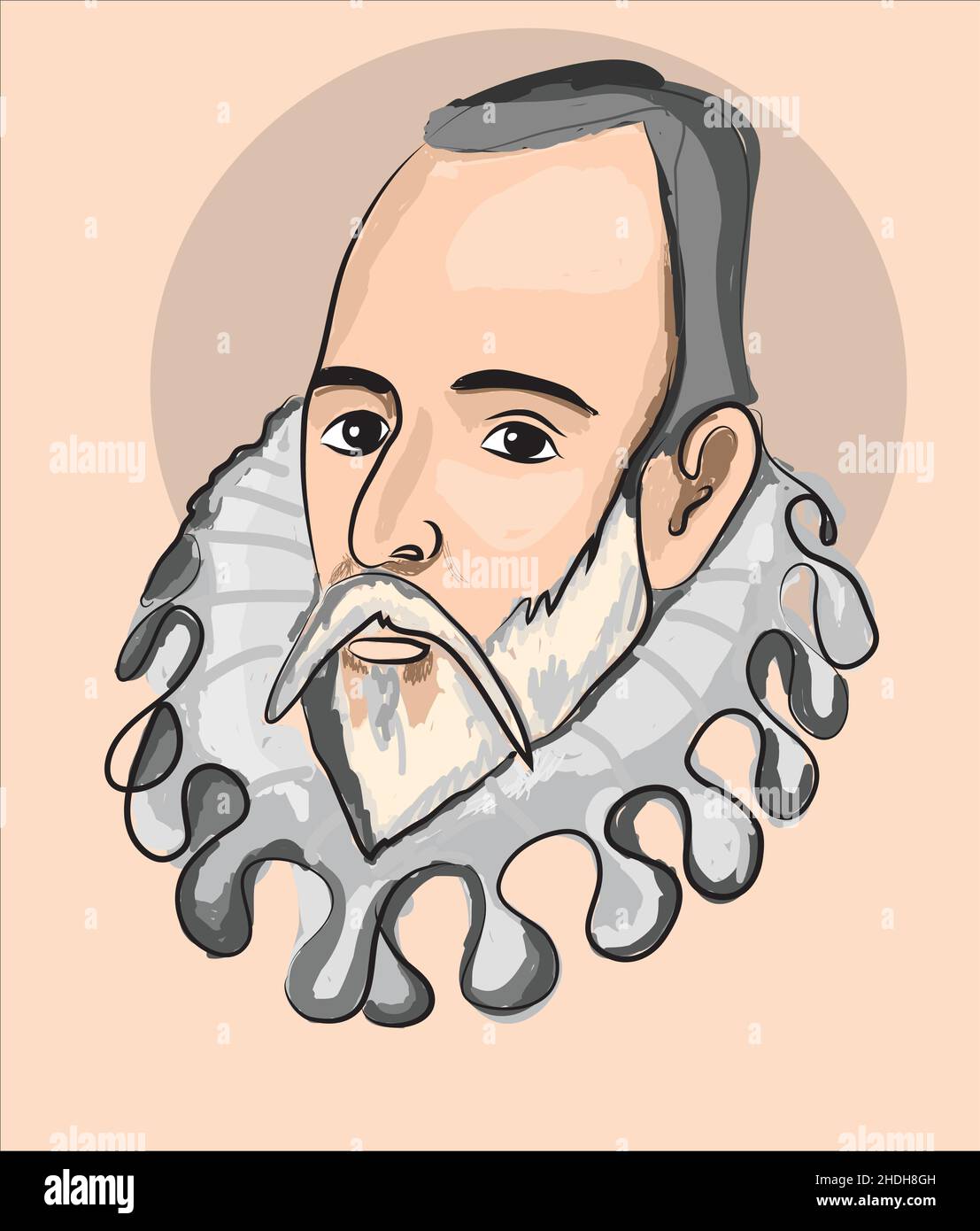 Portrait de miguel de cervantes Stock Vector Images - Alamy