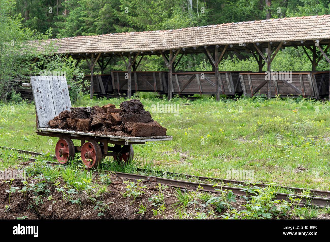 peat cutting, peat museum Stock Photo - Alamy