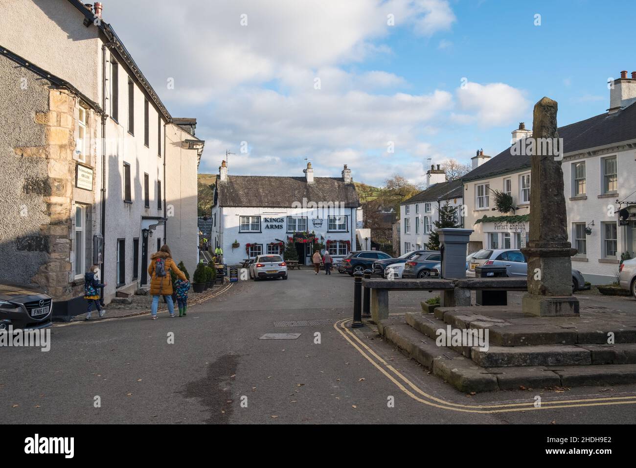 The village of Cartmel in the Lake District, Cumbria, UK Stock Photo ...