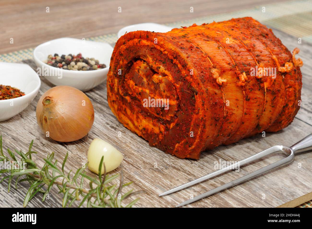 roast pork, roll roast, roast porks, roll roasts Stock Photo - Alamy
