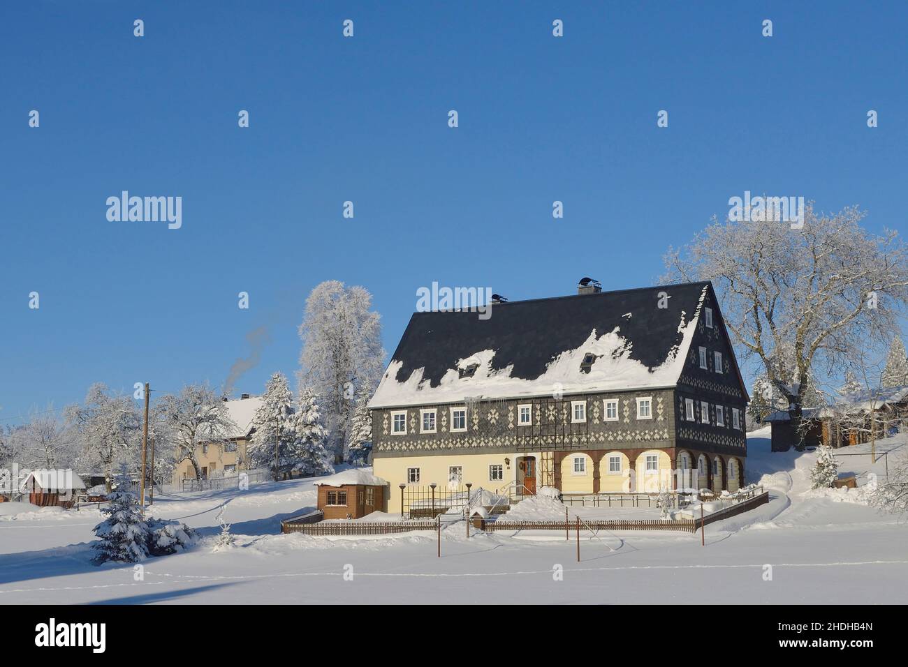 upper lusatia, umgebindehaus, lusatian highlands, upper lusatias Stock ...