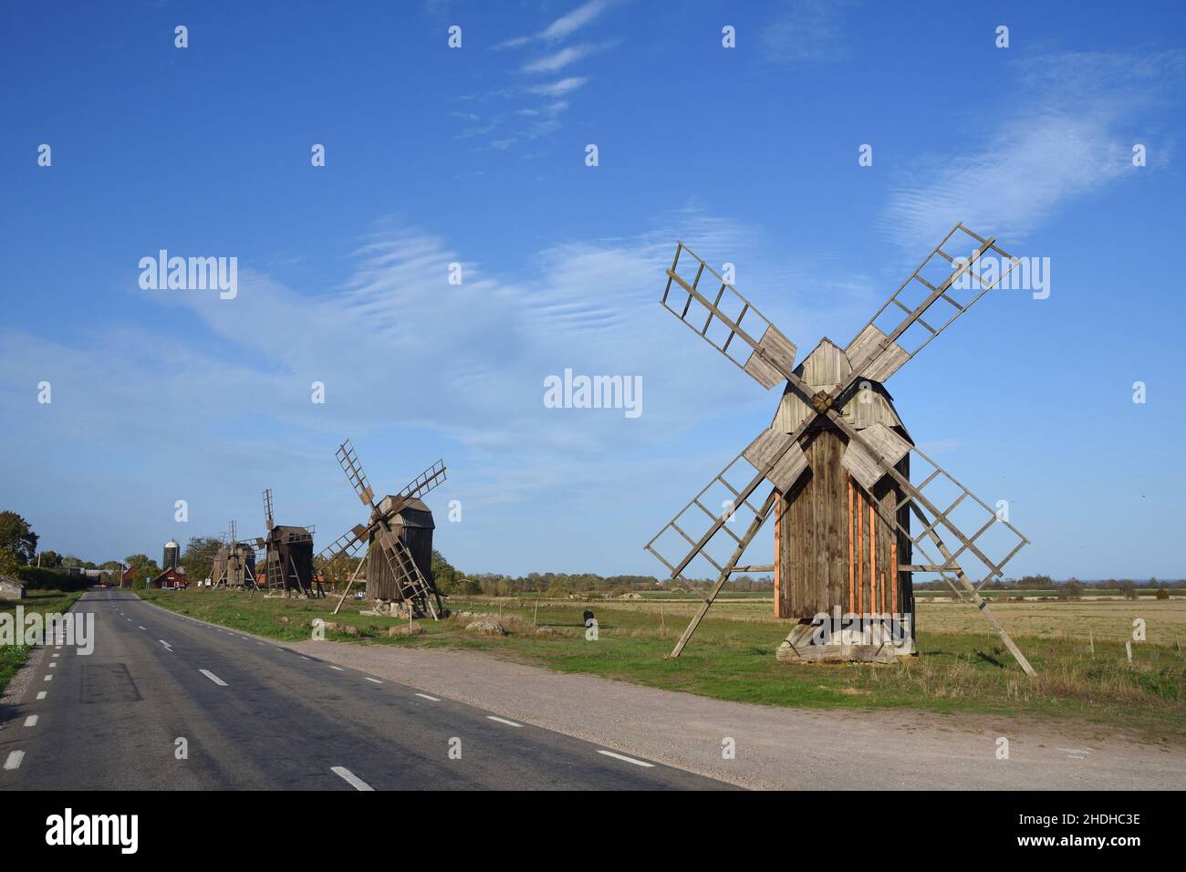 windmill, post mill, mills of lerkaka, windmills, post mills Stock ...