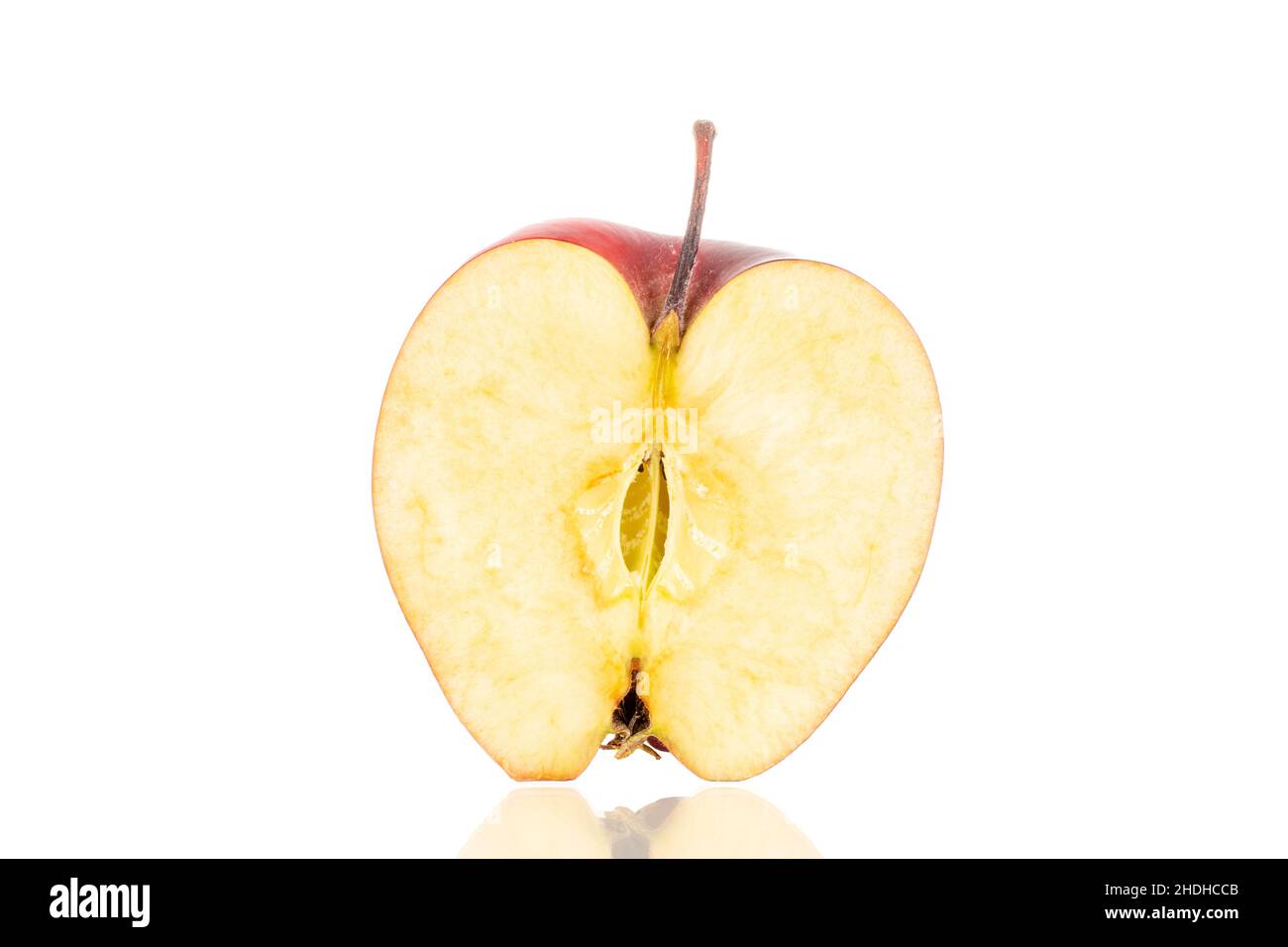 Red apple leaf half apple hi-res stock photography and images - Alamy