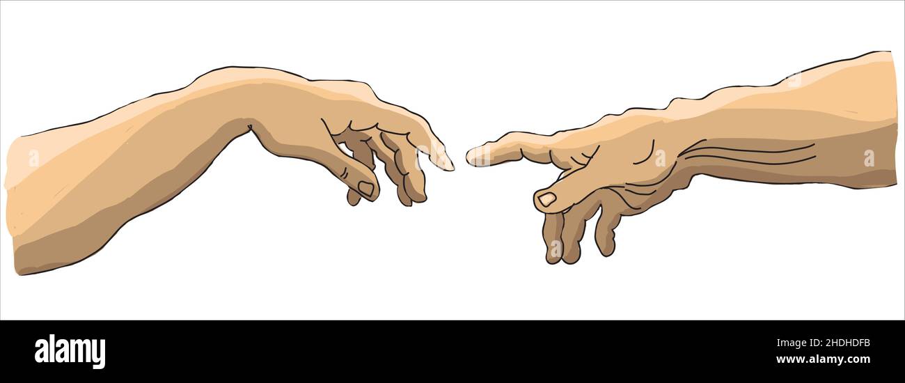 Creation Of Adam Hands Vector Clipart