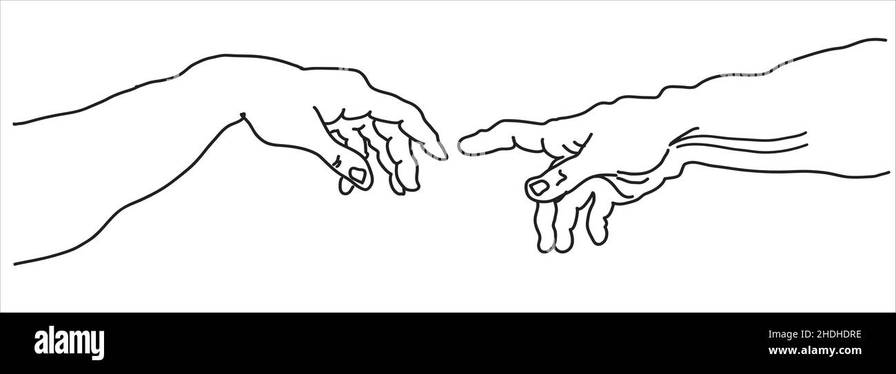 Creation Of Adam Hands Vector Clipart