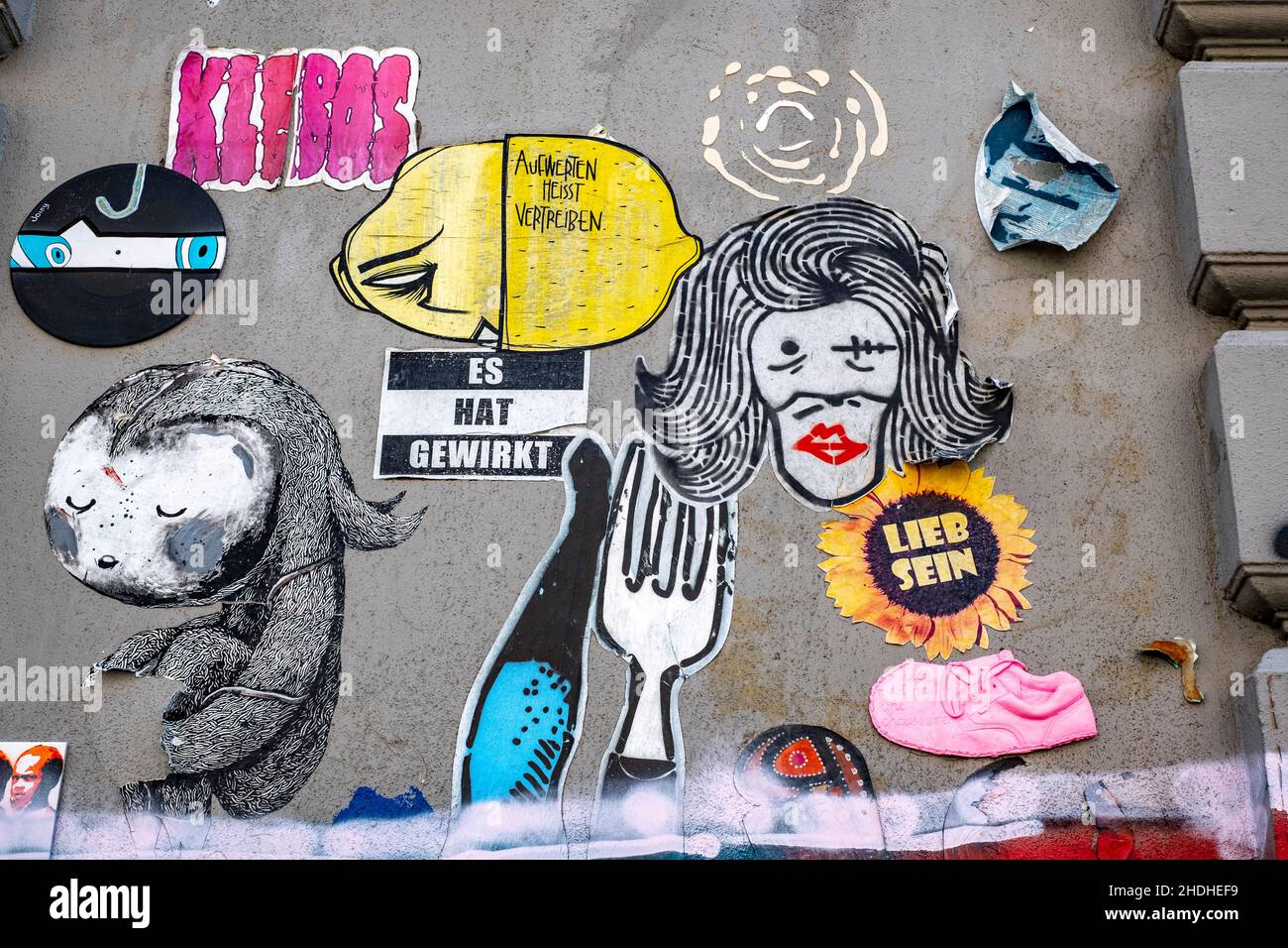 streetart, sticker, streetarts, stickers Stock Photo - Alamy