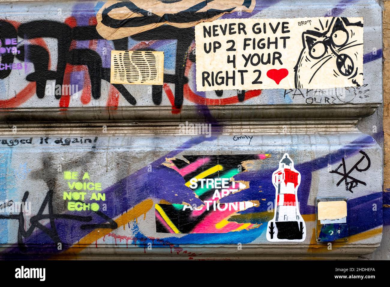 writing, streetart, sticker, streetarts, stickers Stock Photo - Alamy