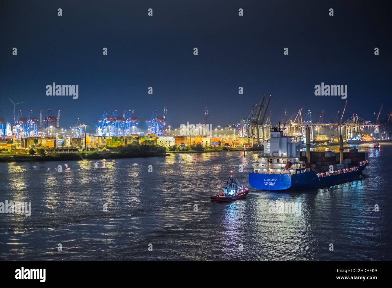hamburg, container port, container ports Stock Photo - Alamy
