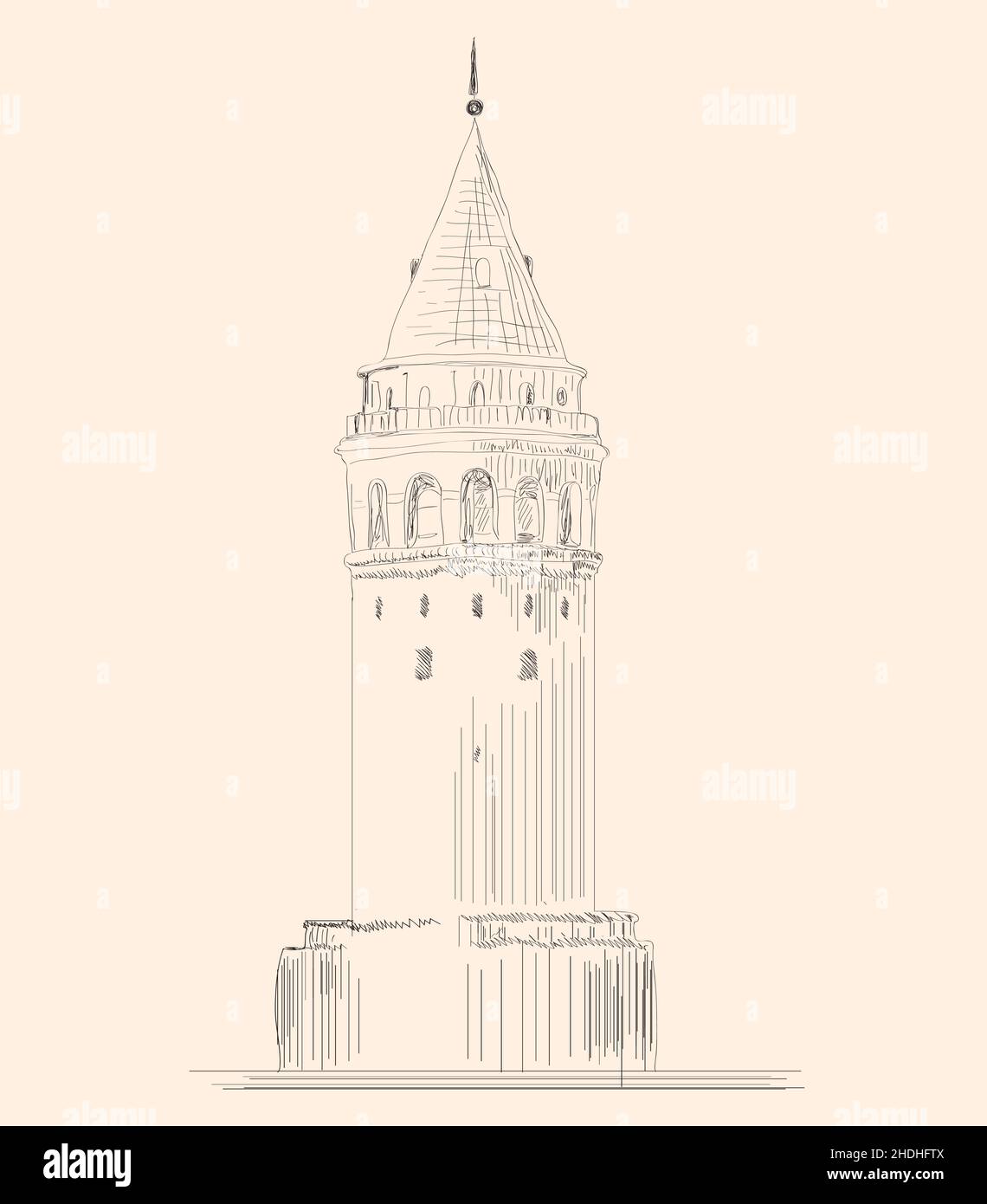 Galata tower of istanbul Stock Vector Images - Alamy