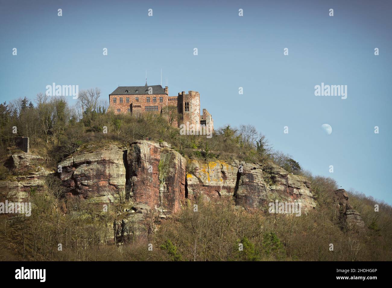 sandstone cliffs, hohes venn eifel nature park, nideggen castle ...