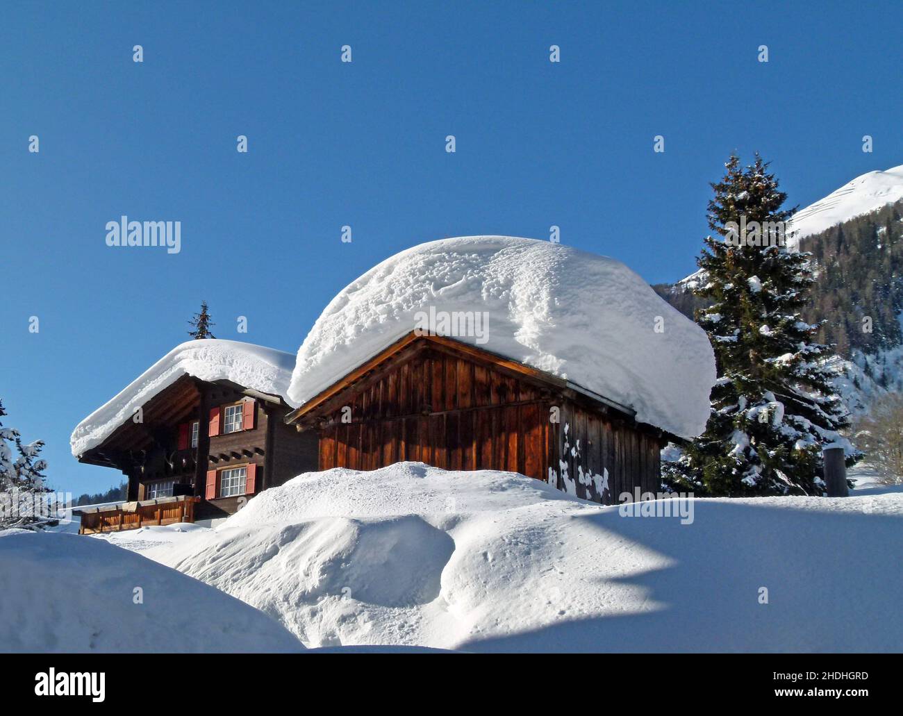 winter, wooden house, snow, chalet, winters, wooden houses, snowy ...