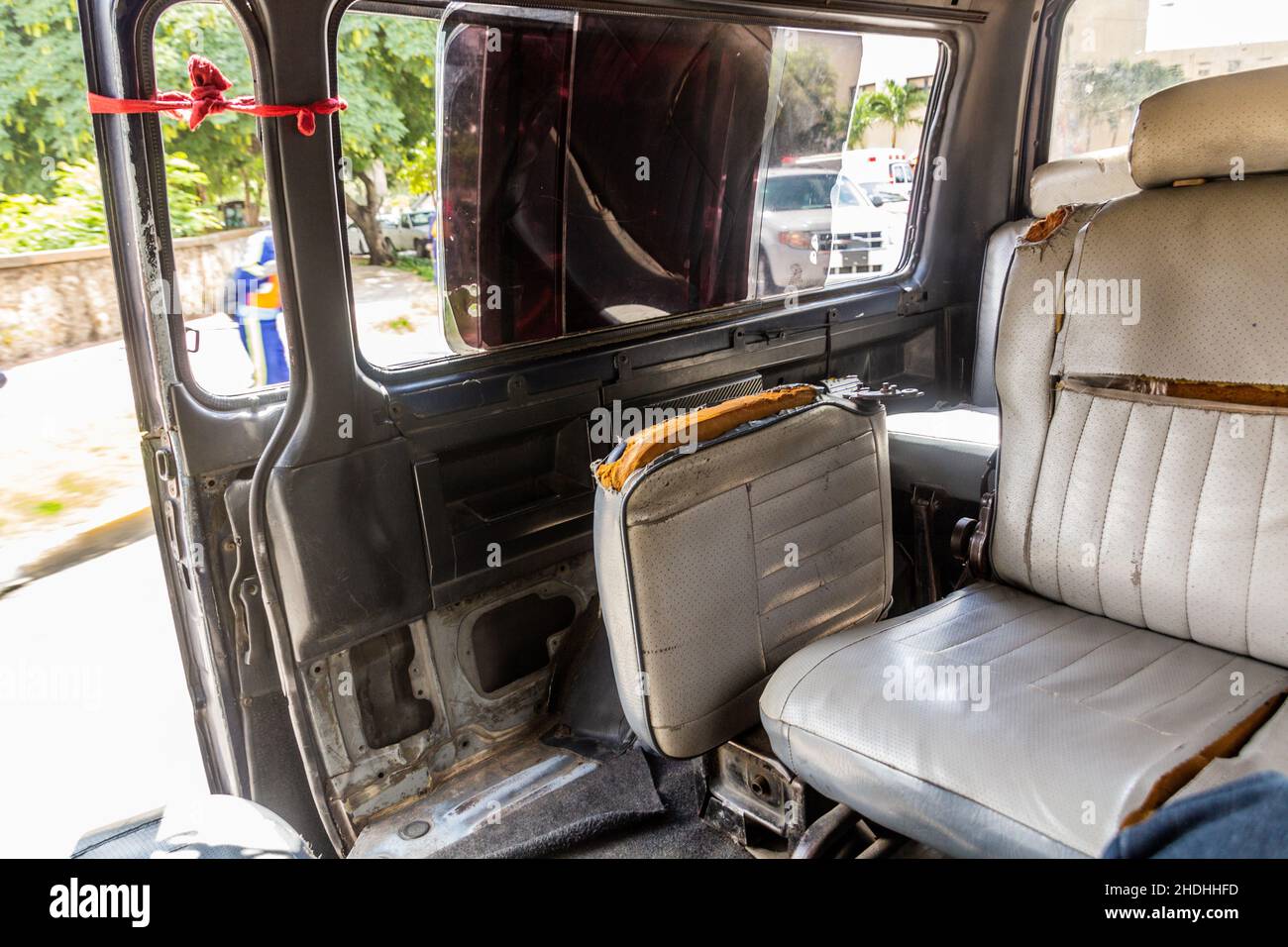 Beaten up minivan publico in Santo Domingo, capital of Dominican ...