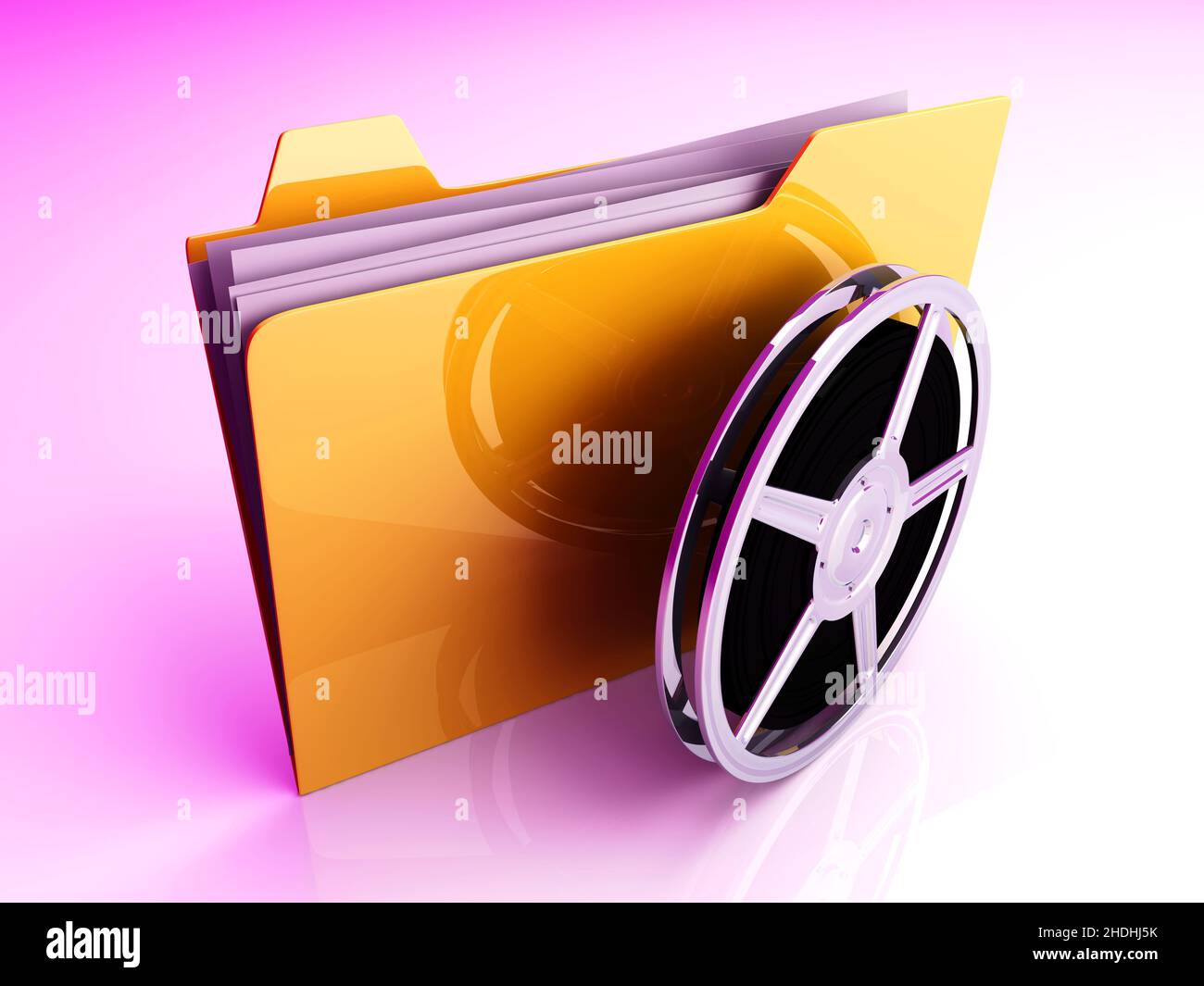 folder, film reel, folders, film reels Stock Photo - Alamy