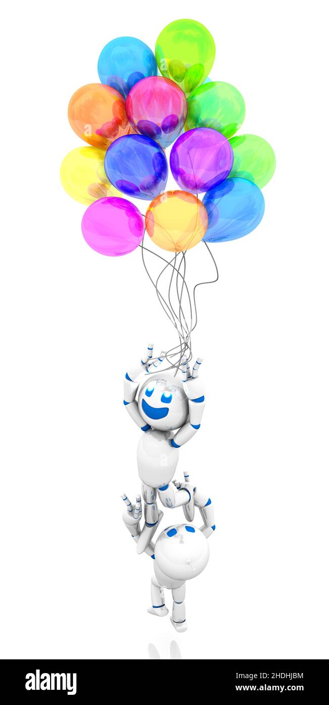 balloon, robot, fly away, balloons, robots, fly aways Stock Photo - Alamy